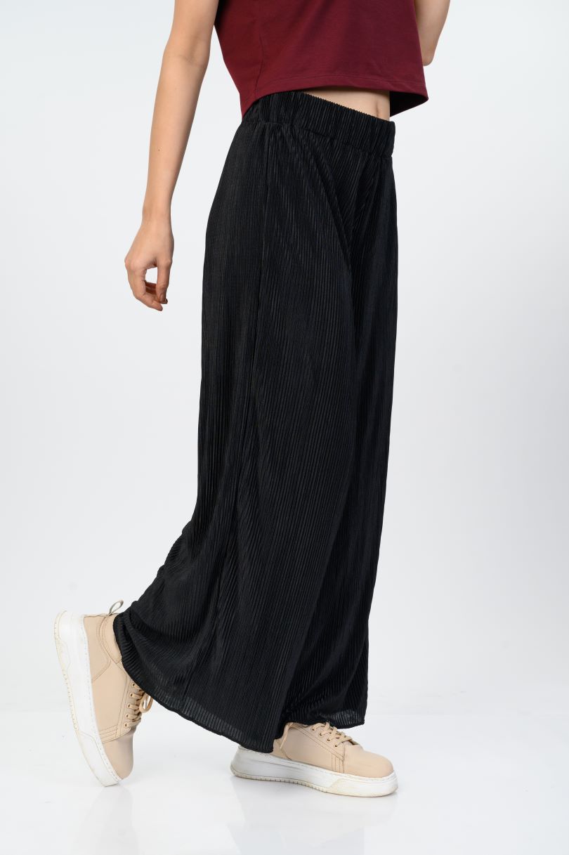 Ladies Classic Black Pleated Culotte - Altruism Fashion LLP